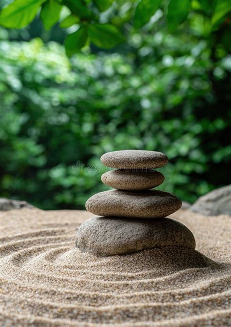 Stacked Stones In Zen Garden Stock Illustration Illustration Of Serenity Wellness