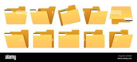 File Folder Set Empty Paper Storage Organize Document Storage Blank Paper Directory Symbol