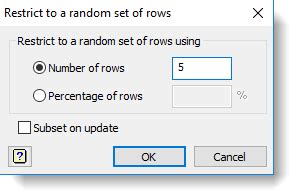 Restrict To Random Rows Genstat V21
