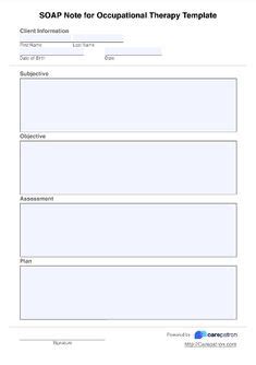 Occupational Therapy Soap Notes Templates Free Pdf Download