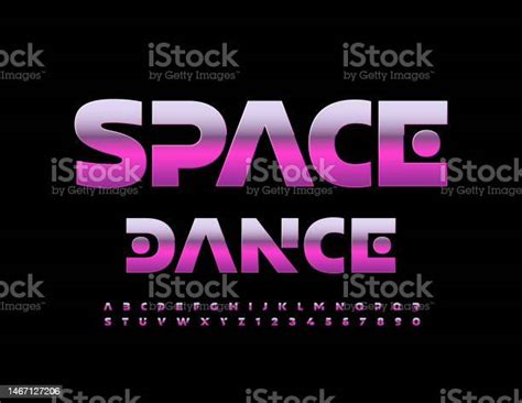 벡터 유행 사인 공간 댄스 밝은 반사 알파벳 문자와 숫자 세트 공연에 대한 스톡 벡터 아트 및 기타 이미지 공연 공휴일 광고 Istock