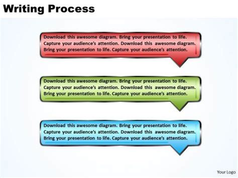 ppt arrow writing process powerpoint presentation using 3 rectangles