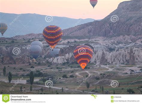 Hot Air Balloons In Cappadocia Valleys Editorial Image Image Of