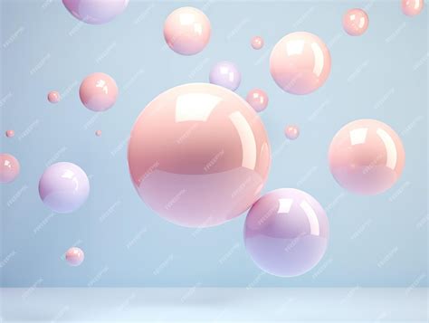 Premium Ai Image Floating Spheres 3d Rendering Empty Space For