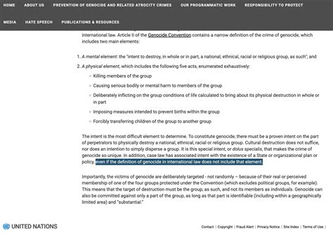 First He Begins By Citing The Un Office On Genocide Prevention