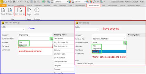 When Using Save Copy As Vault Data Standard Function The None Numbering Scheme Replaces