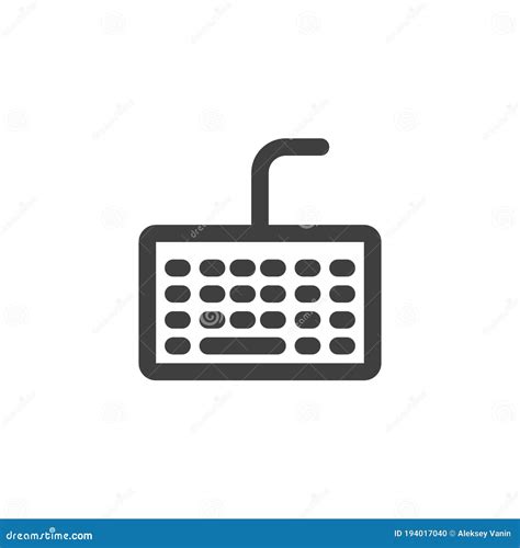 Computer Keyboard Line Icon Stock Vector Illustration Of Linear Line 194017040