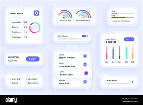 Gui Elements For Business Analytics Mobile App Statistics Diagrams And Financial Indexes User