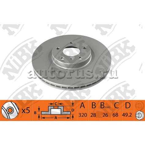 Диск тормозной передний NIBK RN1423 NIBK артикул RN1423 - цена ...