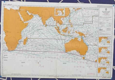 Admiralty October 5126 10 Routeing Chart Indian Ocean Map Chart Maritime Wall 107 44