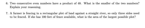 Solved Two Consecutive Even Numbers Have A Product Of 48