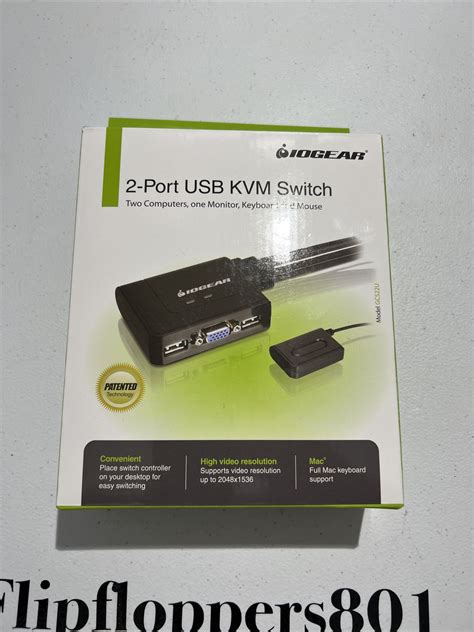 Iogear 2 Port Usb Vga Cable Kvm Switch With Cables And Remote Gcs22u