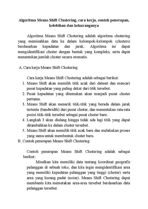 Algoritma Means Shift Clustering Cara Kerja Contoh Penerapan