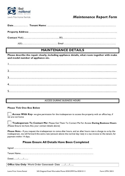 48 Editable Maintenance Report Forms Word Templatelab