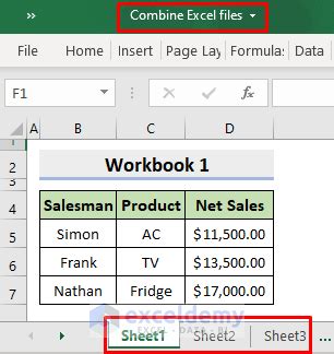 Combine Multiple Excel Files into One Workbook with Separate Sheets (4 ...