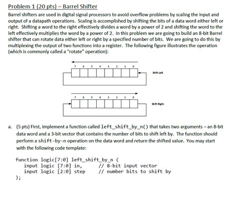 Problem 1 20 Pts Barrel Shifter Barrel Shifters