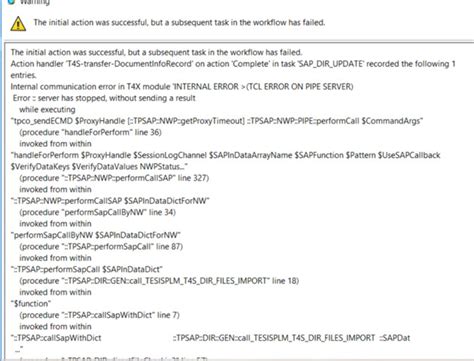Unable Transferdocument Info Record Dir To Sap Through Tc Workflow