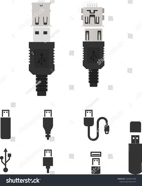 Top View Illustration Various Type Usb Stock Vector Royalty Free 1820691830 Shutterstock