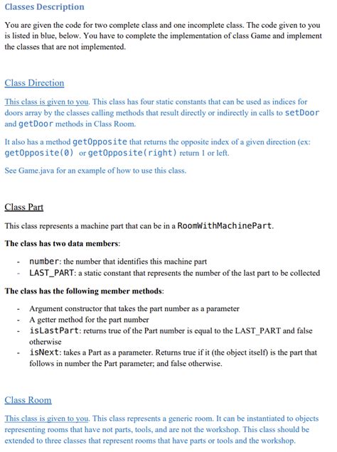Would You Help Implement The Classes From The