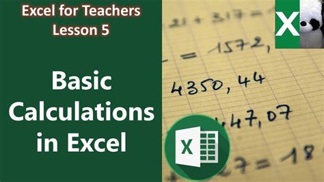 Basic Calculations Excel For Teachers Carlo Excels Youtube