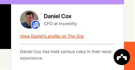 Daniel Cox Cfo At Incentify The Org