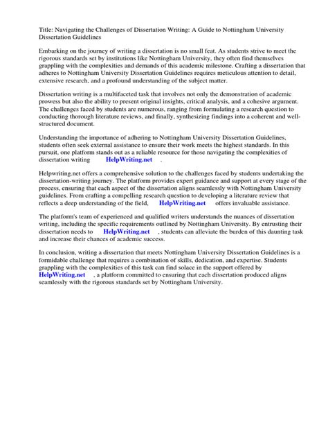 Nottingham University Dissertation Guidelines Pdf Thesis Science