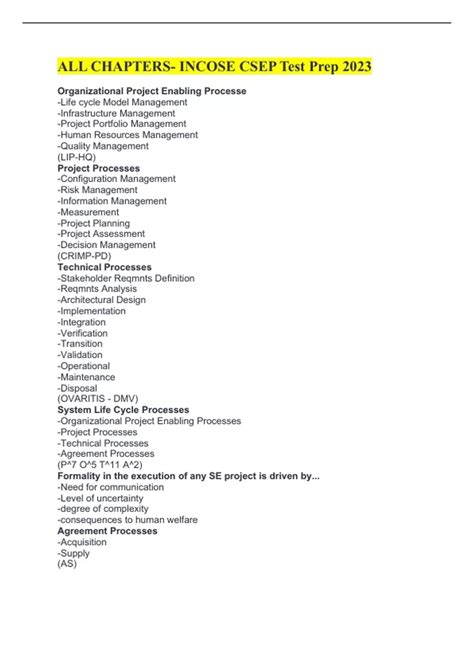 All Chapters Incose Csep Test Prep 2023 Incose Stuvia Us