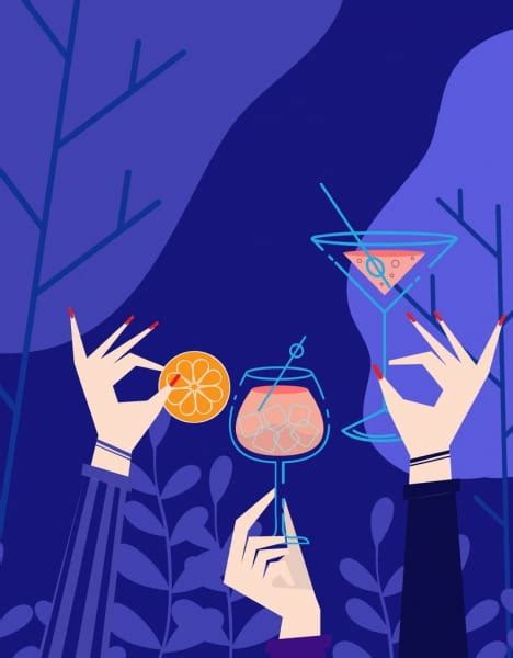 파티 배경 응원 손 칵테일 아이콘 Ai Eps Uidownload