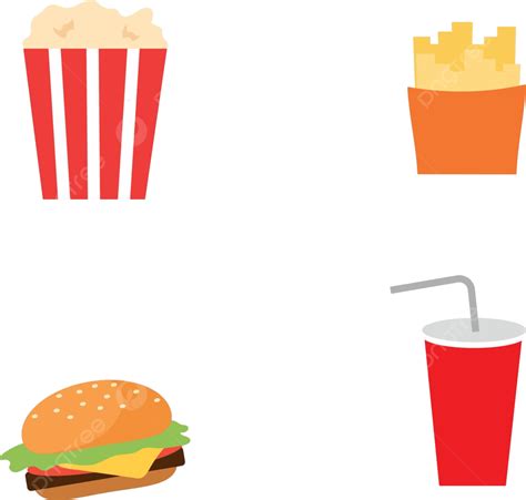 Fast Food Flat Color Vector Objects Set Semi Web Friend Vector Semi Web Friend Png And Vector