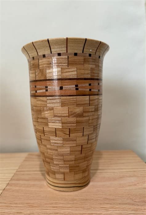 Handcrafted Segmented Wooden Vase Etsy