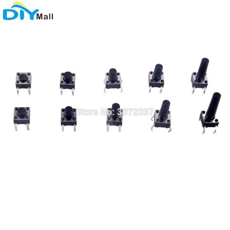 200 Stksset 10 Waarden 6x6mm 10 Size Micro Moment Vicedeal