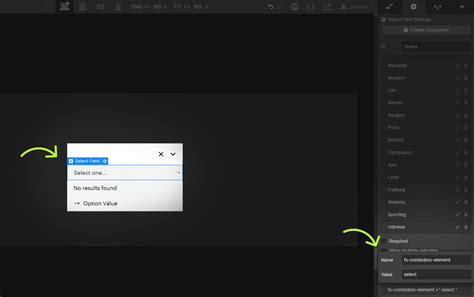 combo box for webflow