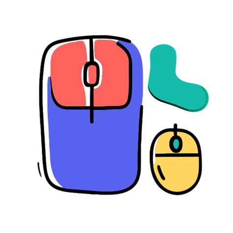A Desktop Computer Mouse And A Keyboard Icon Doodle Offset Fill