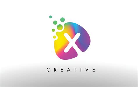 X Colorful Logo Design Shape Purple Abstract Shape Letter Icon
