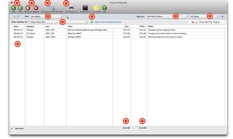 clients and profits visual feature guide expense reports