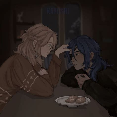 Kaeya X Albedo Icon Em Anime Engra Ado Pregui A Anime