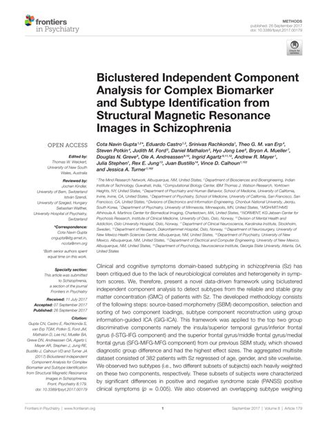 Pdf Biclustered Independent Component Analysis For Complex Biomarker