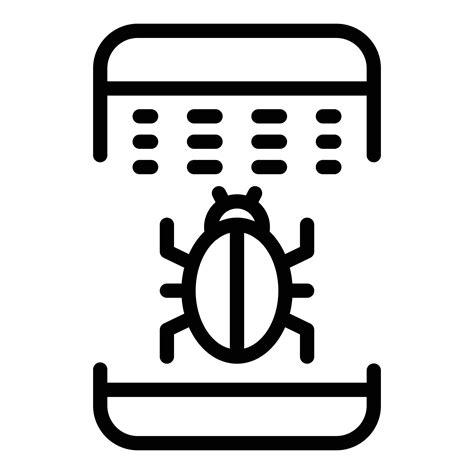 Bug In Smartphone Application Icon Outline Style Vector Art At Vecteezy