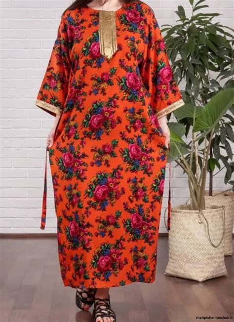 مدل لباس ساحلی با پارچه نخی گلدار