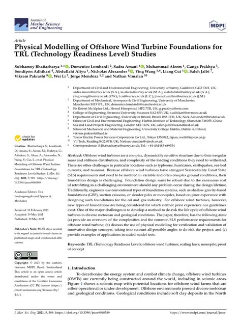 Physical Modelling Of Offshore Wind Turb Pdf Deep Foundation Offshore Wind Power