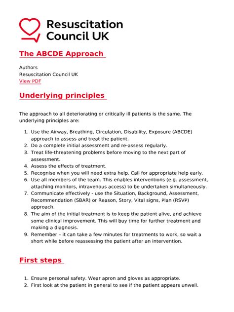 The Abcde Approach Pdf Chronic Obstructive Pulmonary Disease
