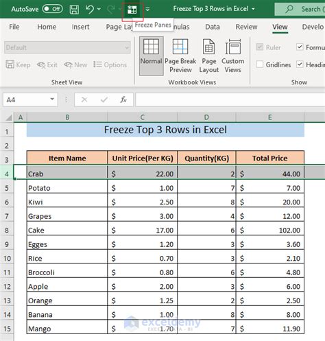 How To Freeze The Top 3 Rows In Excel 3 Methods Exceldemy