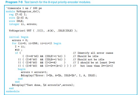 (Solved) - Modify the 8-input priority encoder module of Program 7-10, which... (1 Answer ...