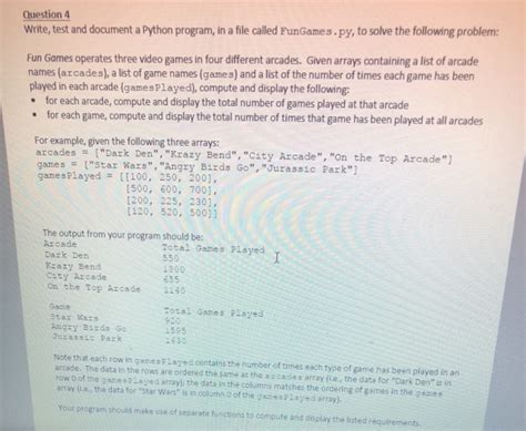 Solved Question 4 Write Test And Document A Python Program