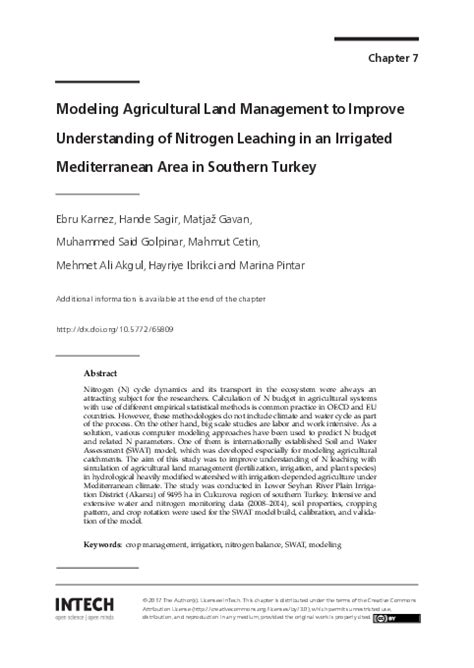 (PDF) Modeling Agricultural Land Management to Improve Understanding of ...