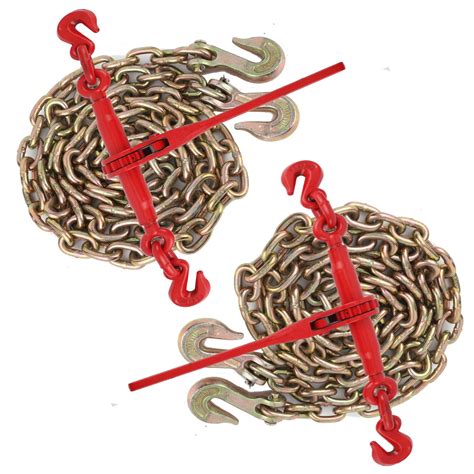 5 16 3 8 Chain Binder 5 16×10ft Chains With 2 Binders And 2 Chains Grade 70 Load Binder