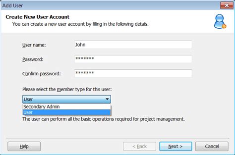 Team Task Manager Creating New User Accounts