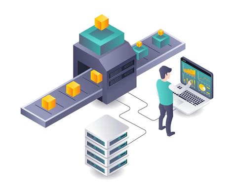 Workers Processing Server Technology Data Analysis 47546834 Vector Art At Vecteezy