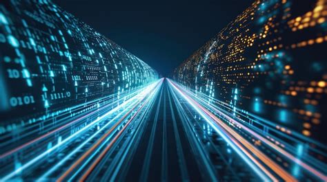 Digital Highway A Pathway Through Binary Code Premium Ai Generated Image