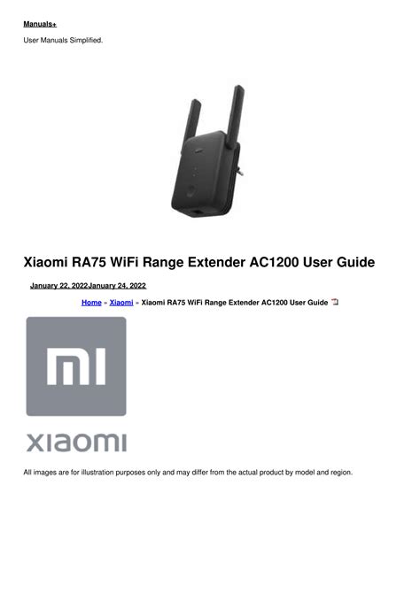Xiaomi Mi Wifi Range Extender Ac1200 User Guide